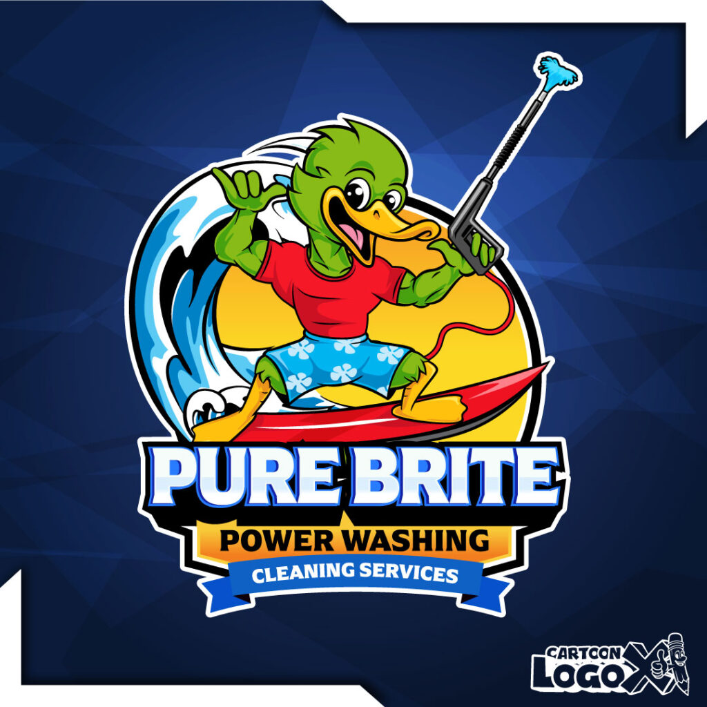 Cartoon Pressure Washing Logo Design Company - CartoonLogoX